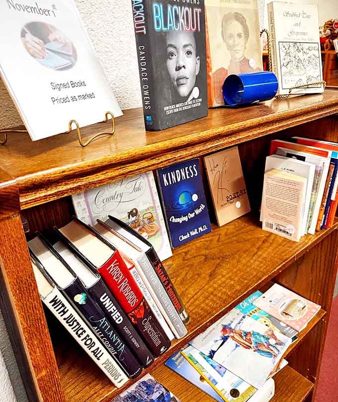 Books with character&mdash;and characters! From signed editions to self-help wisdom, these shelves hold stories within stories waiting for new readers.