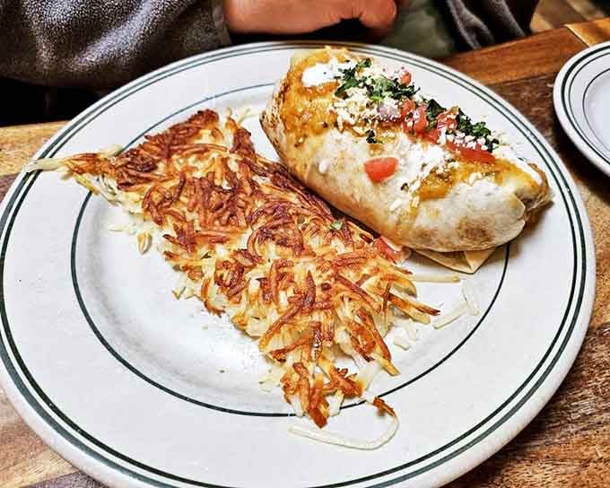 Breakfast burrito meets hash brown perfection on one plate &ndash; a morning power duo that makes waking up early almost seem worthwhile.