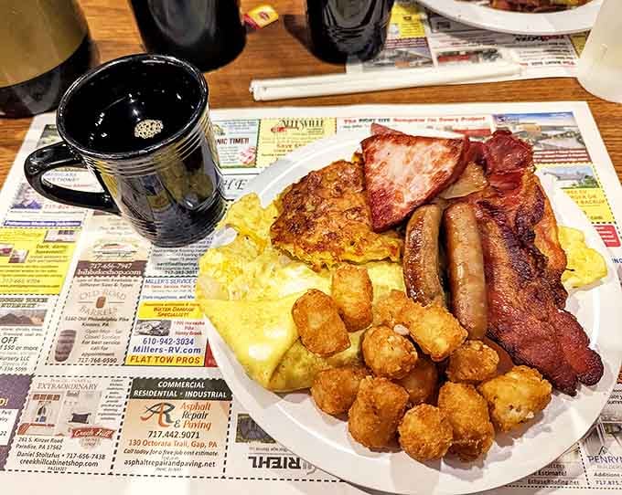 Breakfast that says "good morning" with the enthusiasm of a rooster who's just won the lottery&mdash;hash browns, eggs, and bacon done right.