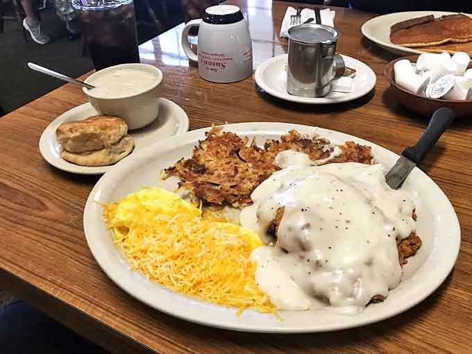 A plate that answers the eternal question: "What if comfort food could give you a hug?" Behold, the chicken fried steak.