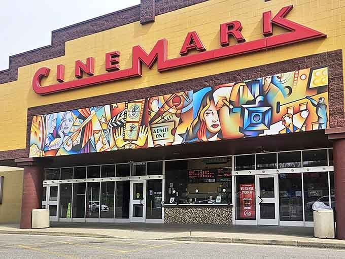Cinemark's vibrant facade brings a splash of artistic energy to Ashland's entertainment scene, proving small towns can deliver big-screen experiences.