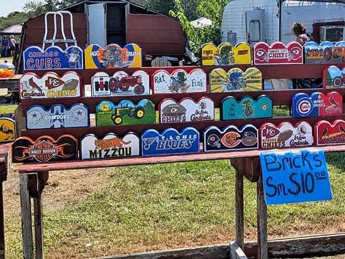 Sports fans' paradise! These handcrafted team signs transform man caves and game rooms into personal stadiums. The Chiefs Kingdom is well represented here.
