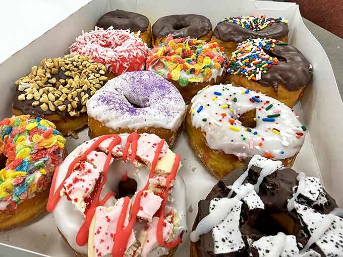A box of joy in donut form&mdash;each one a different personality, from the sophisticated chocolate to the party animal with sprinkles.