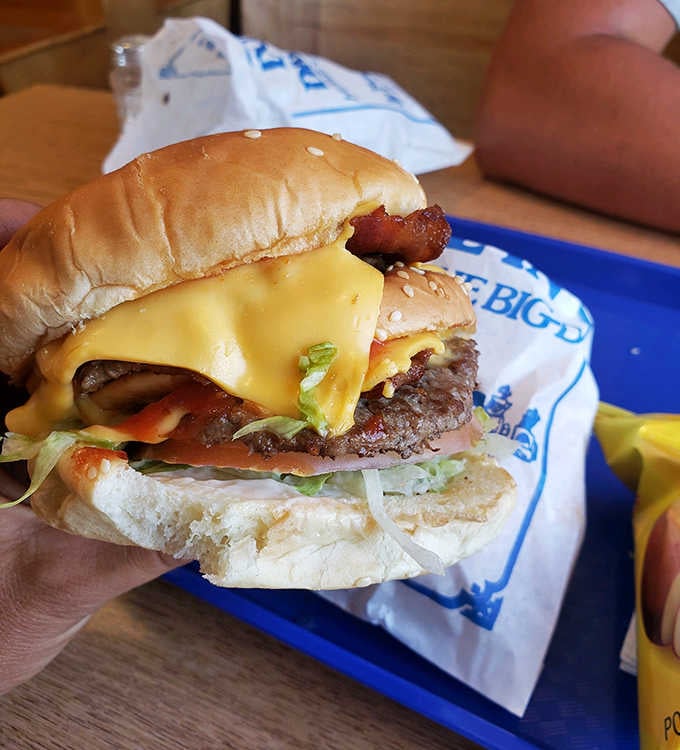 The Double Bacon Cheeseburger doesn't need fancy aioli or artisanal buns&mdash;it's confident in its classic appeal, like Robert Redford in a plain white t-shirt.
