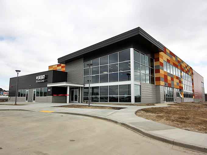 The Energy Wellness Center's modern design stands in striking contrast to Beulah's traditional architecture, a testament to community investment.