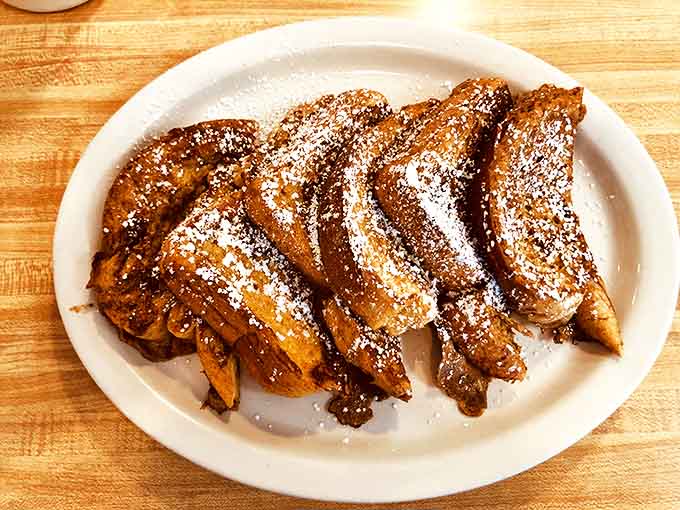 French toast that crossed the Atlantic and got a vacation tan in Florida&mdash;golden-brown, dusted with powdered sugar, and ready for its close-up.