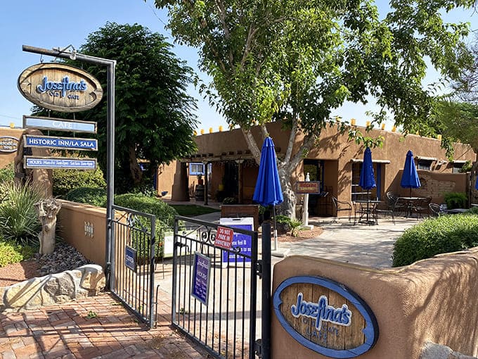 Josefina's Old Gate Cafe offers that perfect New Mexican trifecta: shade, southwestern charm, and a place where conversations flow as easily as the iced tea.