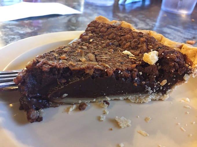 Pecan pie in Texas isn't dessert, it's practically a constitutional right. This slice has the perfect gooey-to-crunch ratio that would make grandmothers nod in approval.
