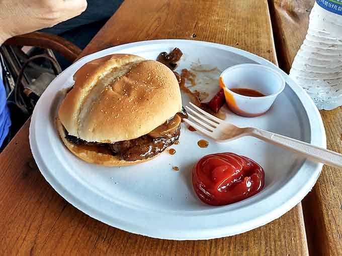 A sandwich so satisfying it demands to be eaten with both hands, leaving just enough room for that essential dollop of ketchup.