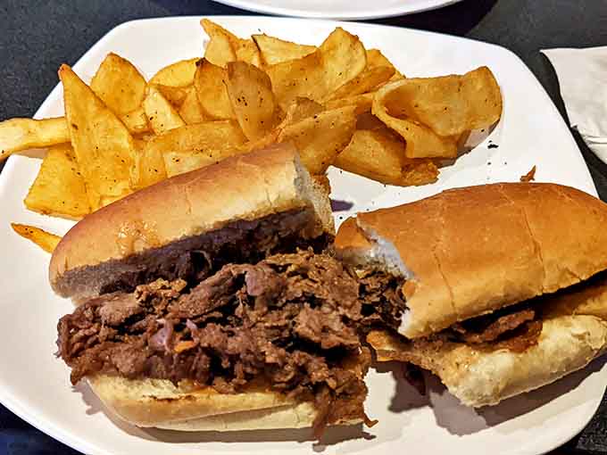 The steak sandwich&mdash;where thinly sliced beef meets crusty bread in a relationship so perfect it should have its own reality show.