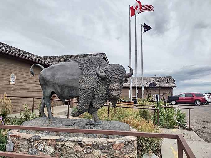 This isn't just any buffalo statue&mdash;it's Dakota Thunder, the world's largest concrete bison. Standing tall outside the National Buffalo Museum, he's Jamestown's unofficial greeter.