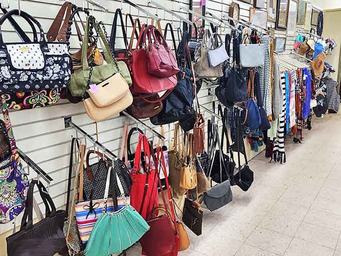 Handbag heaven for the accessory obsessed. Each purse tells a story&mdash;some barely begun, others with chapters of adventures already written.