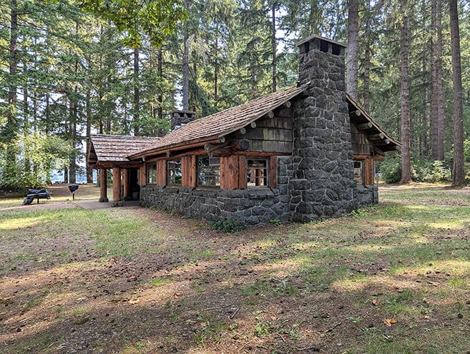 This CCC-era stone cabin looks like it was plucked straight from a Grimm's fairy tale, only with significantly fewer witches and much better views.
