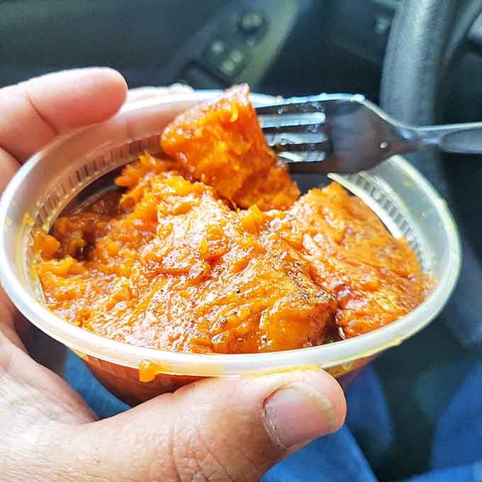 Candied yams that blur the line between side dish and dessert&mdash;sweet enough to make you forget your name but savory enough to complement the meat.