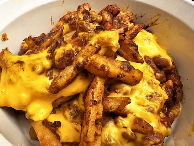 Cheese fries that don't apologize for being exactly what you want at 1 AM after a night out.