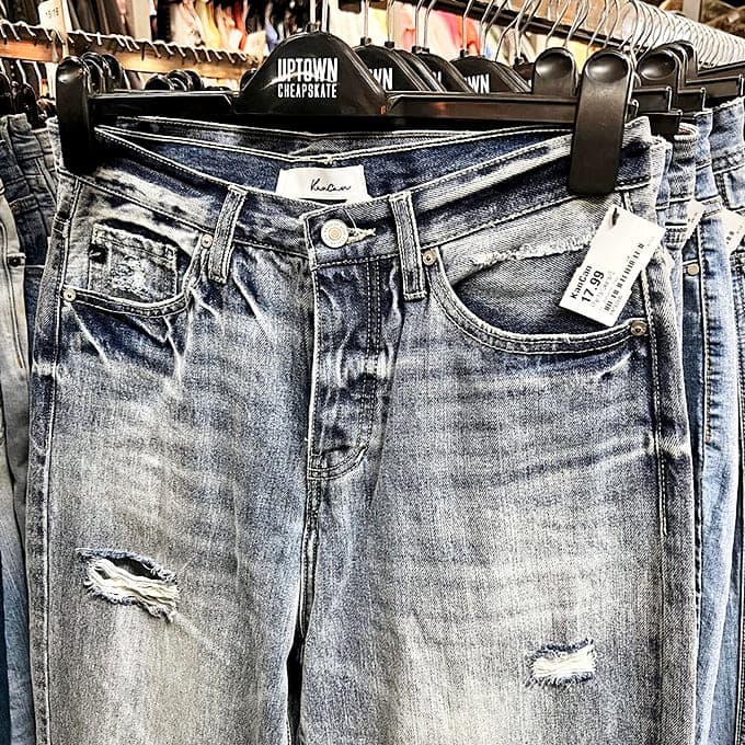 Denim dreams come true when premium jeans with that perfect worn-in look cost less than dinner for two.