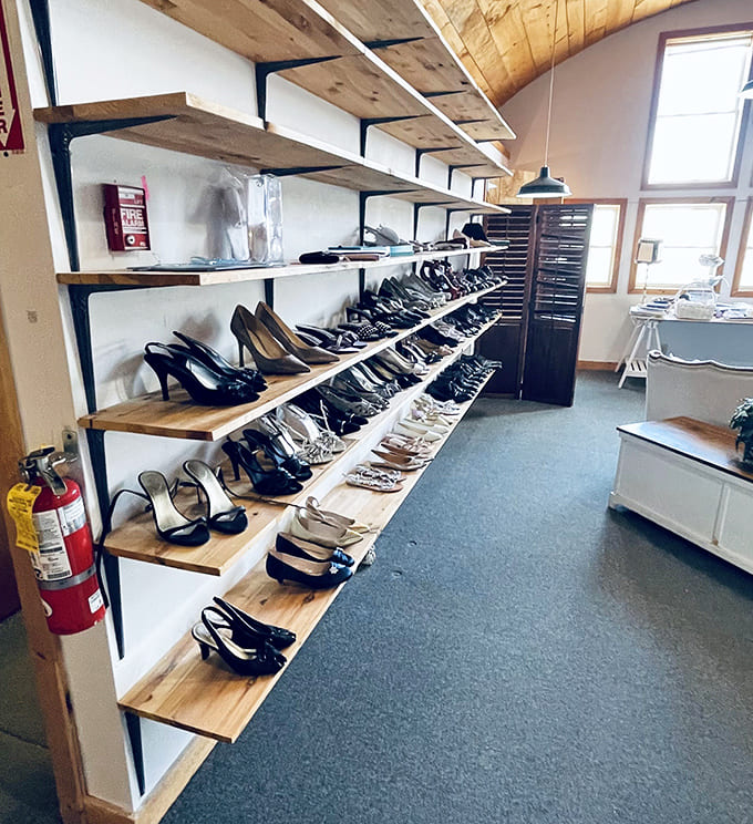 A shoe lover's dream where heels of every height and style wait patiently for their Cinderella moment.