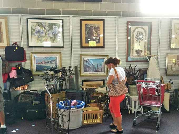 The art section&mdash;where someone else's d&eacute;cor castoffs become your conversation starters. That landscape might be worth more than its $12 price tag.