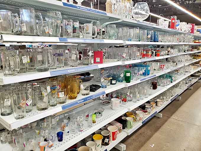 Glassware galore! From wedding registry rejects to vintage barware that would make Don Draper nod approvingly &ndash; cheers to drinking on a dime.