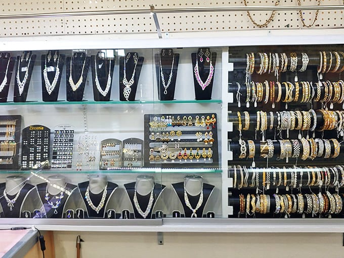 Glittering possibilities under glass—where "just browsing" becomes "suddenly engaged" and impulse purchases sparkle with potential regret and delight.