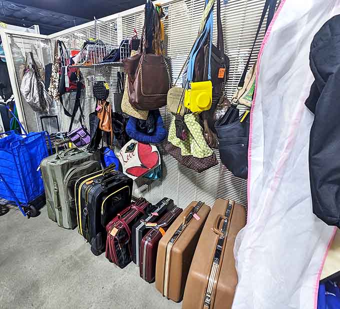 Luggage and handbags galore! These well-traveled companions have stories to tell and adventures yet to experience with their next owners.