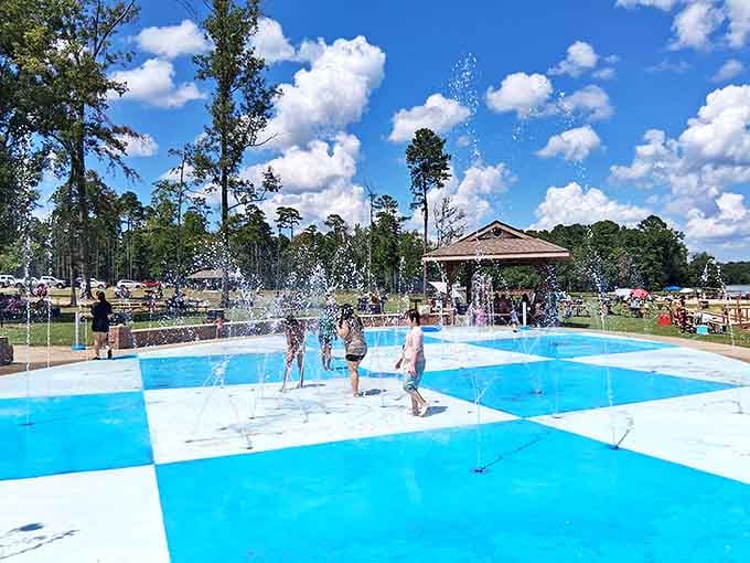 Summer joy erupts with every splash. This water playground transforms Louisiana heat from enemy to accomplice in family fun.