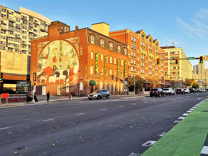 That mural isn't just decoration&mdash;it's a beacon for the curious, announcing "interesting things inside" to everyone passing by.