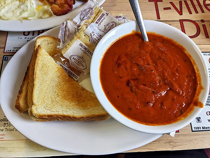 Tomato soup and grilled cheese: childhood comfort reimagined for grown-up taste buds, without any unnecessary culinary gymnastics.