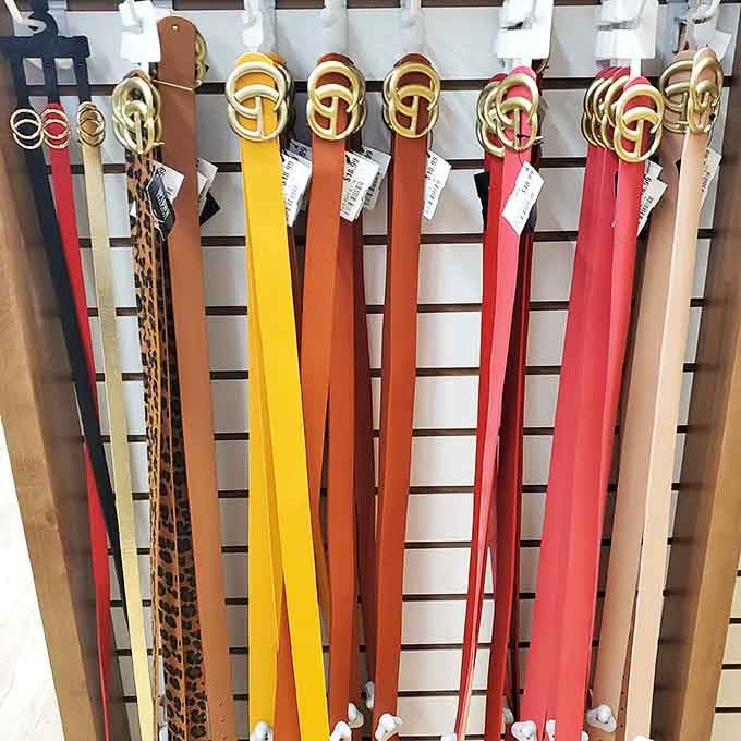 Belt heaven exists, and it's color-coded! These GG-buckled beauties prove that keeping your pants up can be both practical and fashionable.