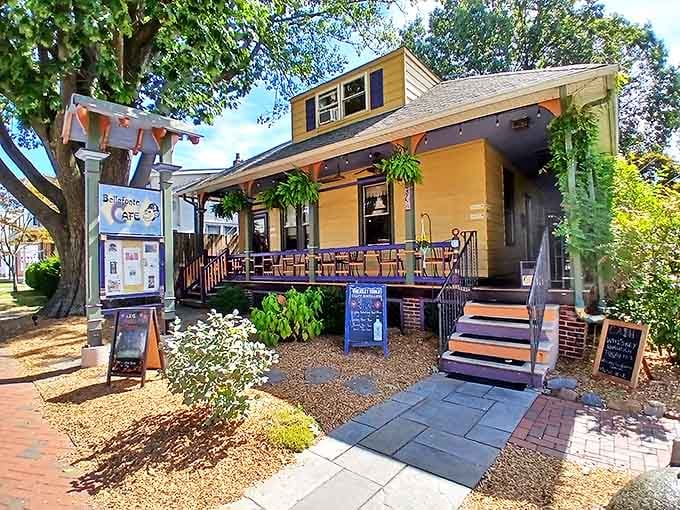 Bellefonte Cafe's sunny yellow exterior and inviting porch feel more like a friend's home than a restaurant &ndash; exactly as intended.