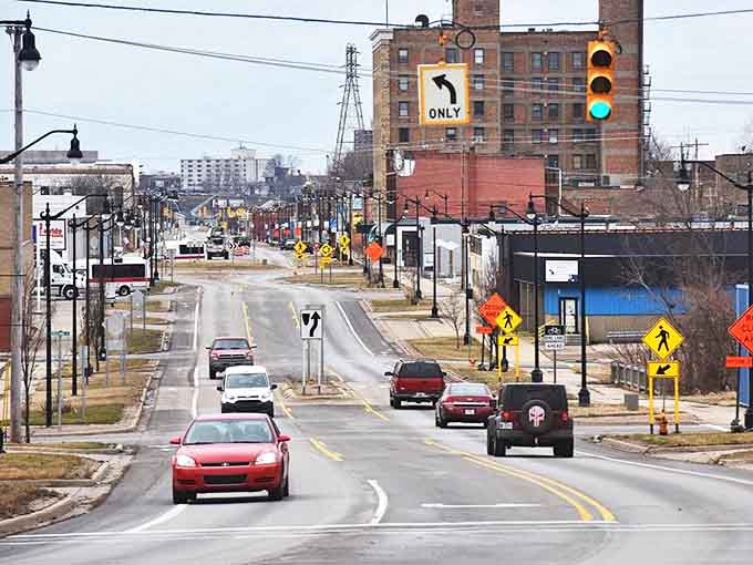 Benton Harbor's streets reveal a city in transition, where history meets new possibilities. Every stoplight marks a crossroads of past and future.