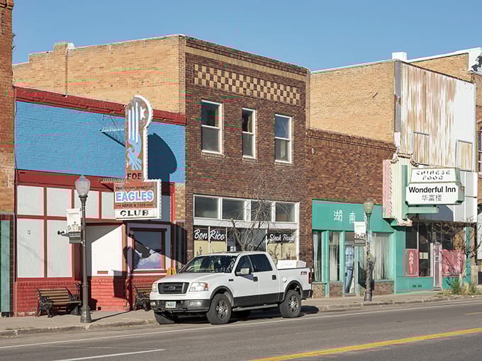 Historic downtown Evanston showcases colorful storefronts and brick buildings where time moves at a leisurely pace.