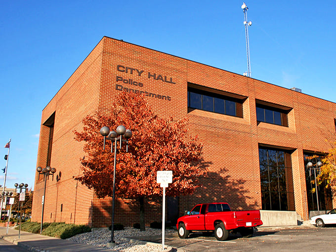 This brick building anchors Kokomo's affordable downtown, where retirement dollars find sanctuary from big-city inflation.
