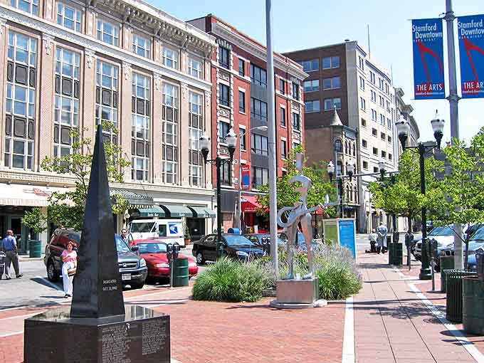 Stamford's modern waterfront development – proof that "peaceful" and "contemporary" aren't mutually exclusive terms in Connecticut.