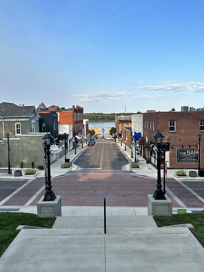 Cape Girardeau's downtown stretches toward the mighty Mississippi, where river views add magic to everyday errands.
