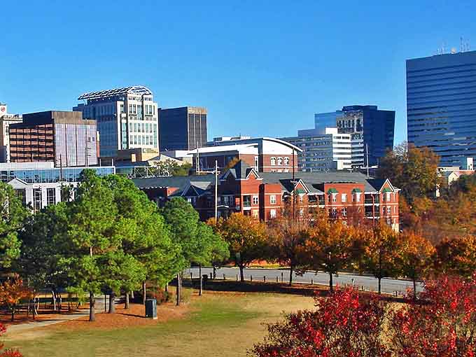 Tree-lined streets in Columbia offer shade and character, proving capital cities don't need capital-sized price tags.