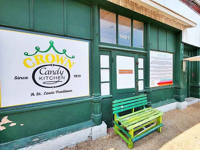 Those charming benches outside Crown Candy Kitchen have supported generations of customers with post-malt food comas.