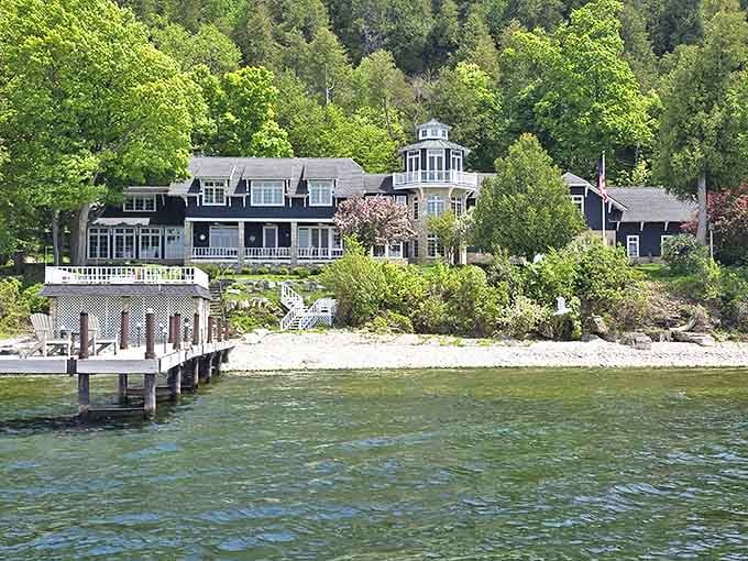 Waterfront wonder! Fish Creek's shoreline properties showcase the perfect marriage of architectural charm and natural beauty.