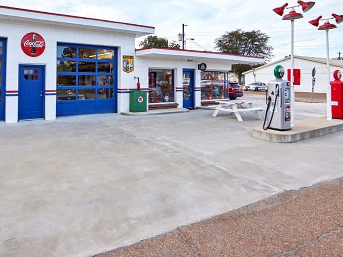 This vintage gas station in Gates stands as a colorful time capsule, complete with classic Coca-Cola signage and nostalgic Americana vibes.