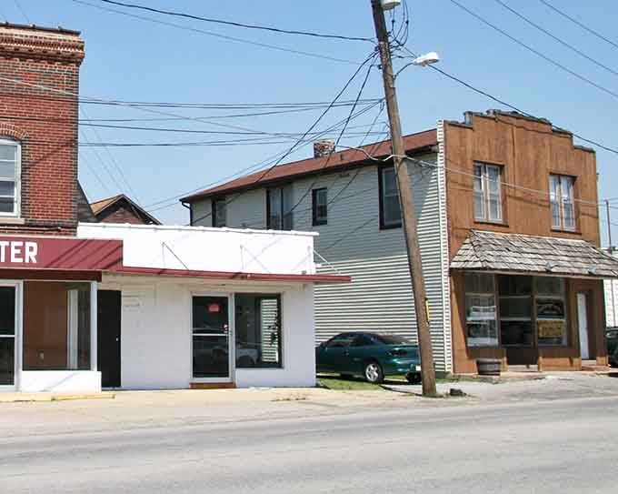 Simple storefronts with character&mdash;no flashy chain stores competing for attention in this peaceful downtown.