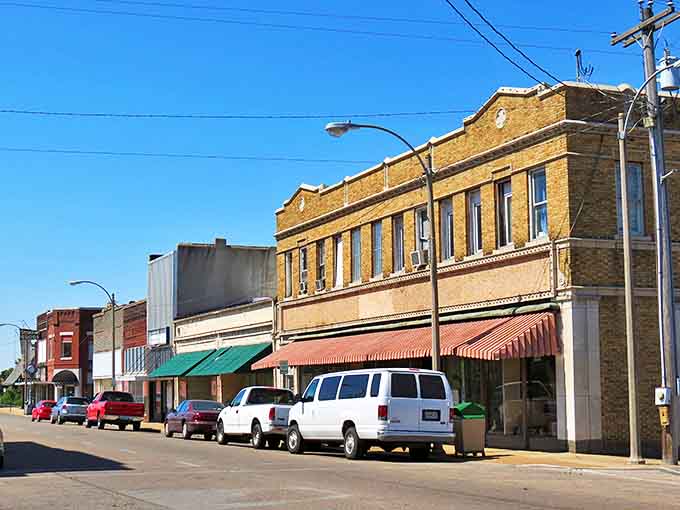 Downtown Poplar Bluff's charming main street features local businesses in restored buildings where community spirit thrives every single day.