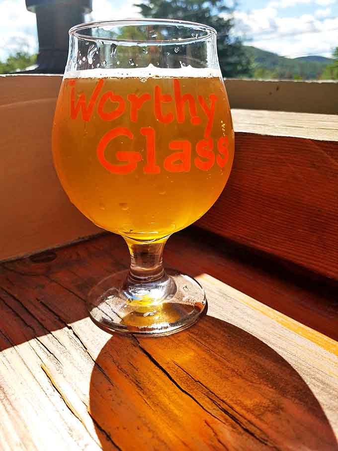 A "Worthy Glass" indeed&mdash;Vermont's craft beer scene captured in liquid amber, best enjoyed with mountain views and good conversation.