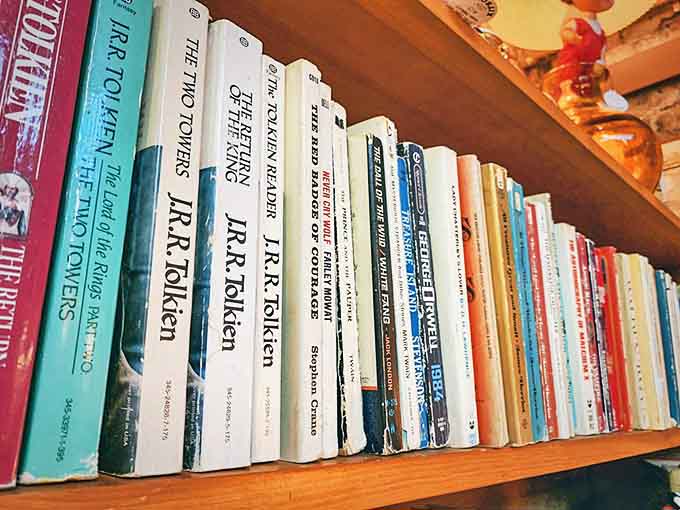 J.R. Tolkien's fantasies and Julia Child's culinary wisdom share shelf space in this literary corner of collective memory.