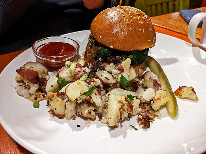 This isn't just a burger&mdash;it's breakfast's ambitious cousin who decided to crash lunch, complete with those famous Simple potatoes.