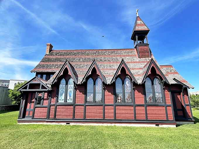 Camp Hancock's Gothic Revival architecture looks like it was plucked from a Wes Anderson film set and placed carefully on the prairie.