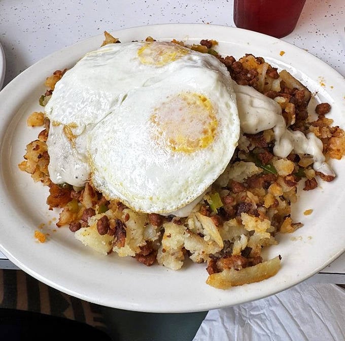 Chorizo hash that doesn't just wake you up—it throws open the curtains and sings "Good Morning" with Broadway-worthy enthusiasm.