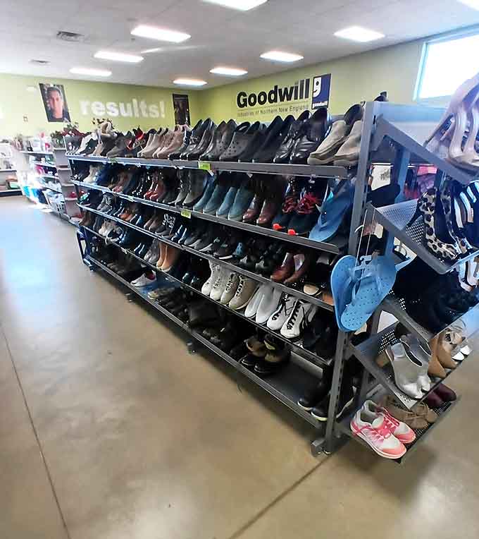 Shoe lovers, rejoice! This footwear display proves you don't need Carrie Bradshaw's budget to build an impressive collection of barely-worn kicks.