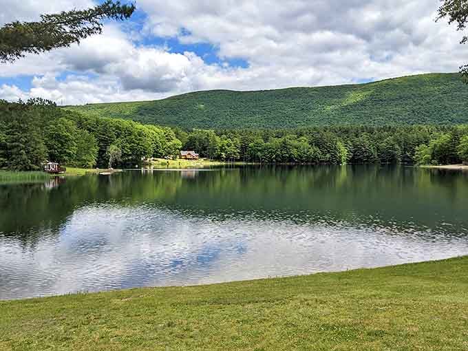 Windsor Lake mirrors the surrounding Berkshire mountains so perfectly, you'll wonder which view deserves your camera's attention first.