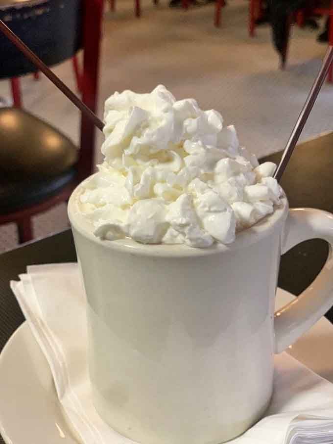 Hot chocolate that requires two spoons to navigate&mdash;a marshmallow iceberg in a sea of chocolatey warmth that makes winter almost welcome.