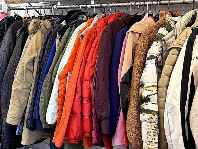 Colorado's weather demands serious outerwear options&mdash;this rainbow of puffers, parkas, and statement pieces stands ready for mountain adventures or downtown coffee runs.
